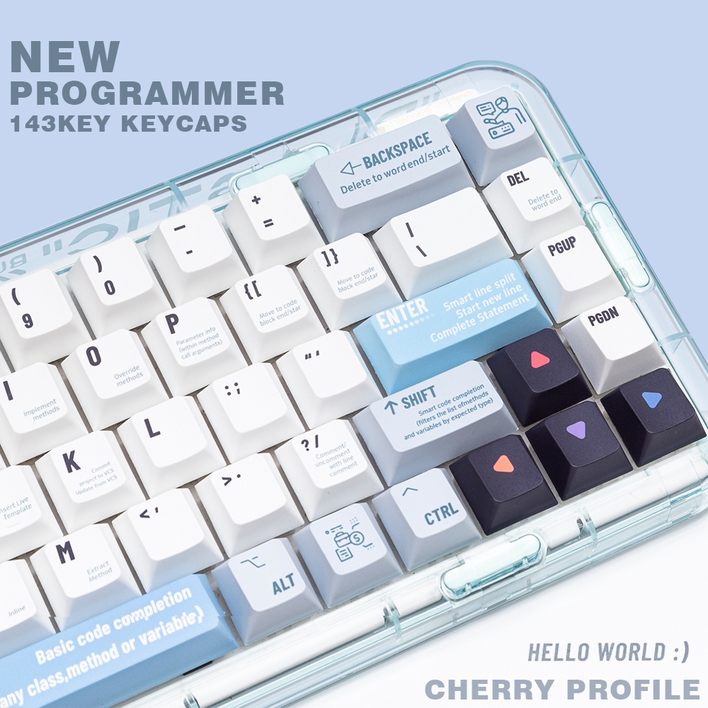 143Keys NEW Programmer Keycap Cherry Profile PBT Five-sided Dye ...