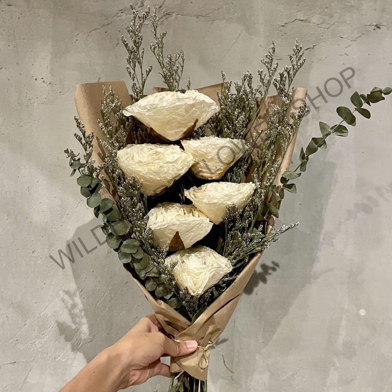 Fossilized Rose Dried Bouquet (3 stems or 6 stems) | Shopee Philippines