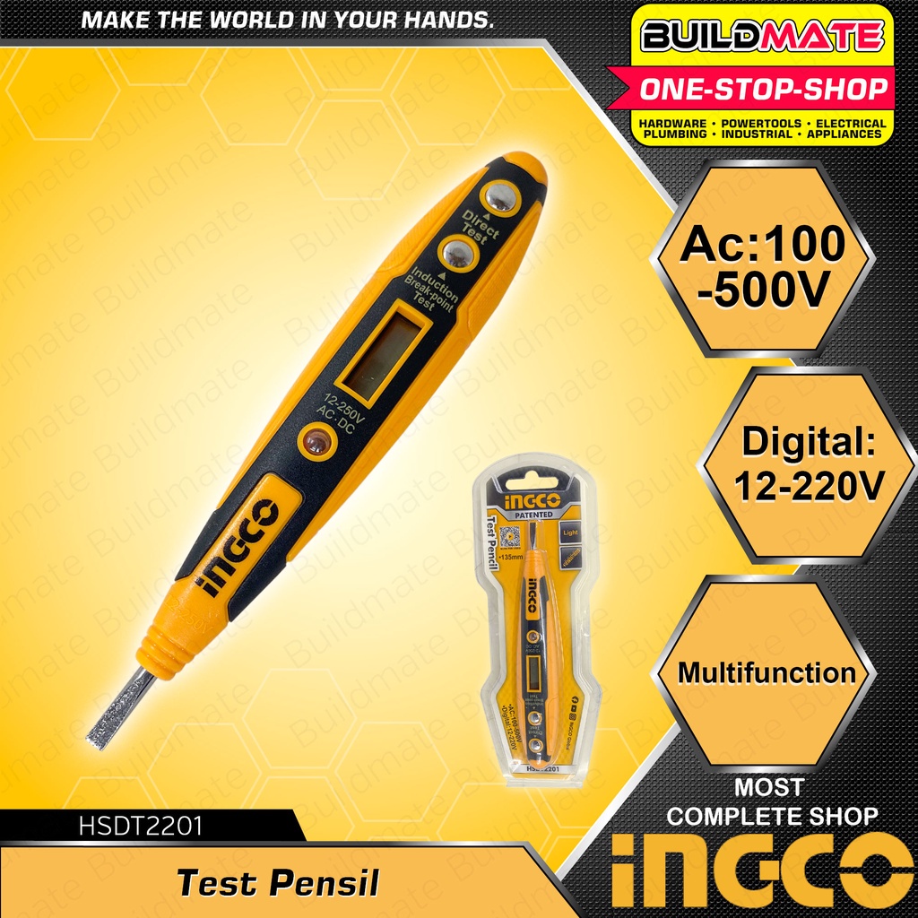 BUILDMATE Ingco Electrician Test Digital Tester Pencil Voltage Display ...