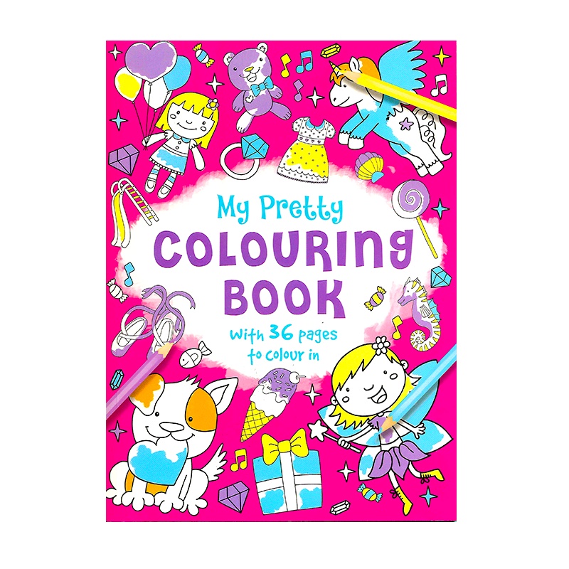 MY COLORING BOOK-PRETTY 36 PAGES TO COLOR IN CUTE BUTTERFLIES MERMAIDS ...