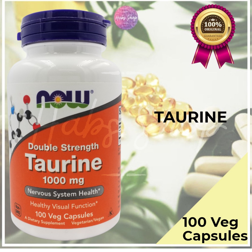 Now Foods Double Strength Taurine 1000 mg 100 Veg Capsules or 250 Veg ...