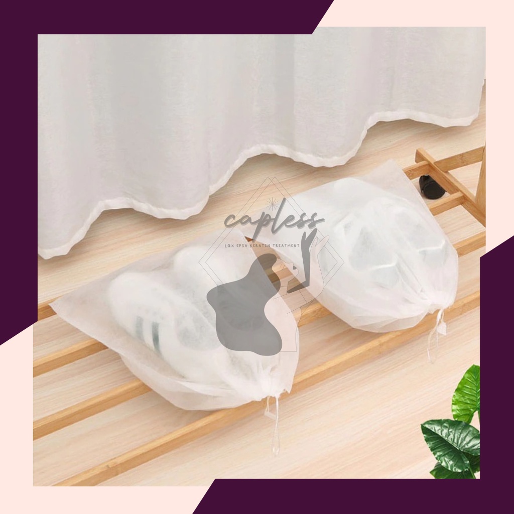 Portable Non-Woven Cloth Drawstring Shoes Clear Storage Bag Dust Bags ...