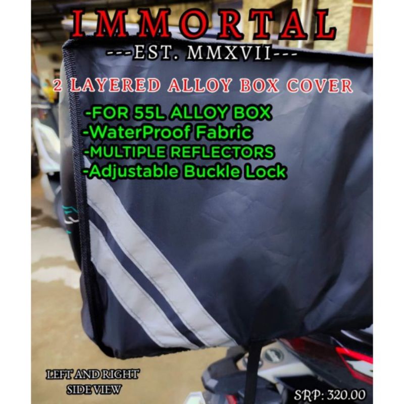 ALLOY BOX COVER waterproof for 55liters alloy box. | Shopee Philippines