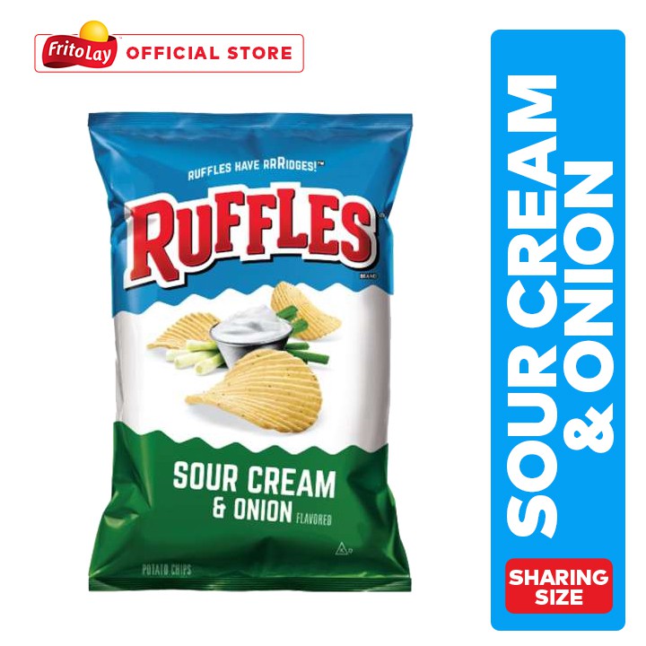 Ruffles Sour Cream & Onion Potato Chips 170g | Shopee Philippines