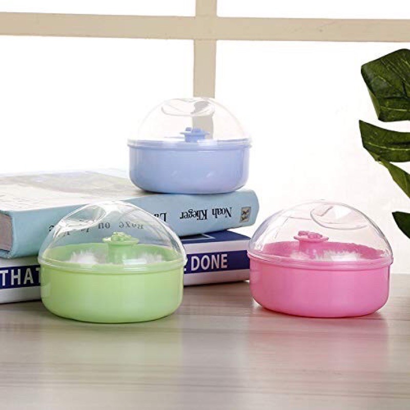 B42 COD PD Baby Powder Puff Container Pom Pom Infant Powder Puff Round ...
