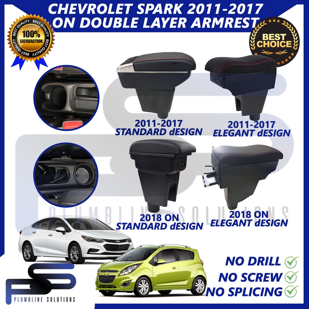 Chevrolet Spark 2011 - 2017 Car Armrest Console Box Premium Double ...