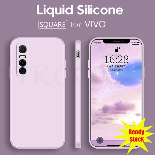 Casing For VIVO X50 X60 X30 Pro X27 Soft Case Luxury Square Liquid ...