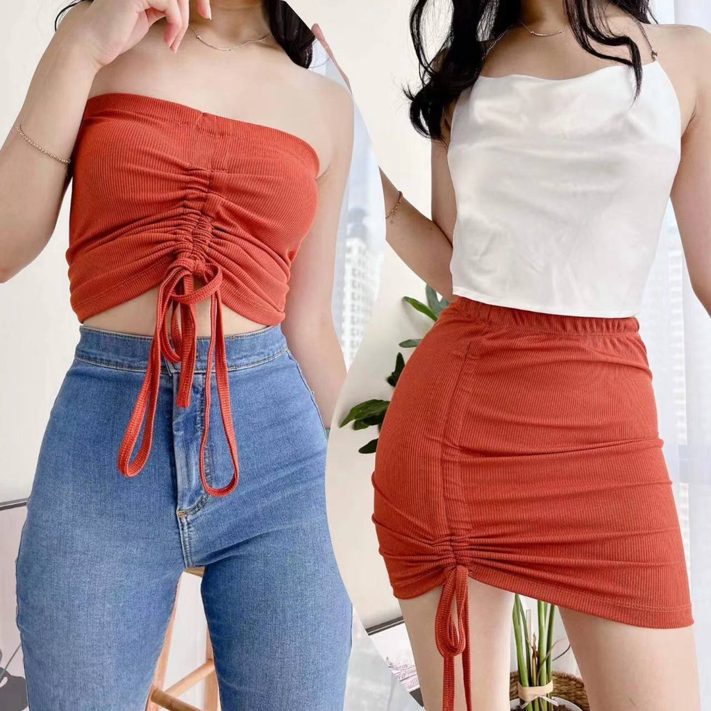 Unik KNITTED 2 WAY SKIRT STRING SEXY CROP CROPTOPS TOP DUAL#97400 ...