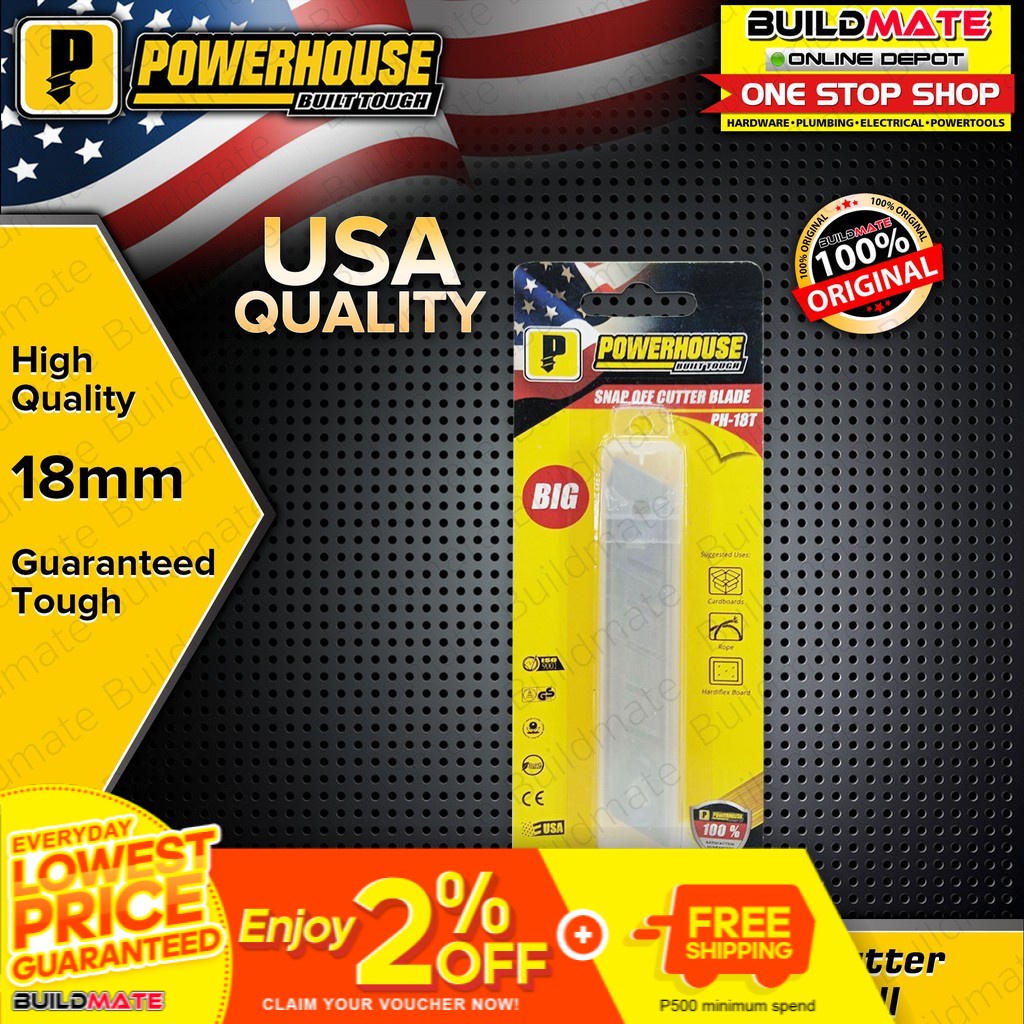 Buildmate x POWERHOUSE Snap-Off Cutter Blade Refill BIG 18mm PH-18T ...