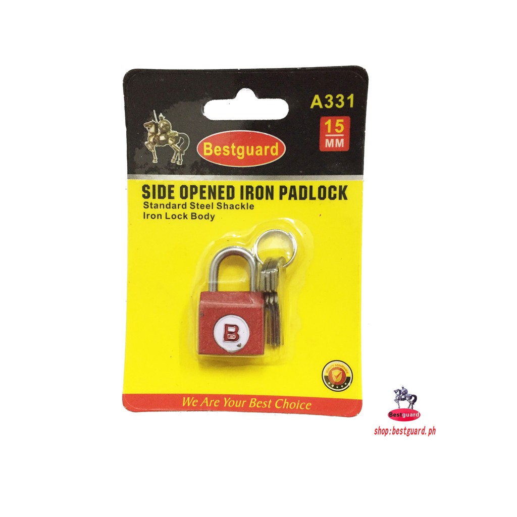 BESTGUARD A331 SIDE OPENED IRON PADLOCK 15MM | Shopee Philippines