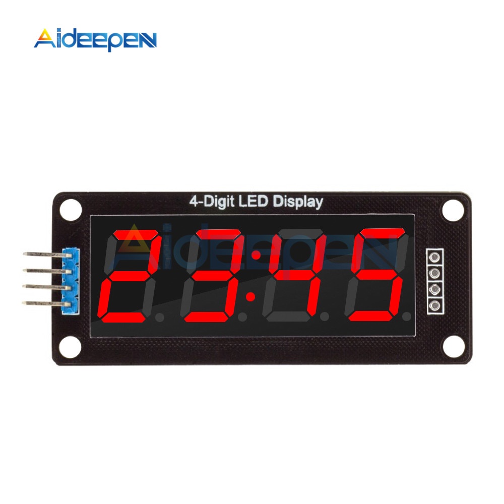 Tm1637 4 Digit 056 Red Led Display Tube Decimal 7 Segments Clock Double Dots Module 056 Inch 
