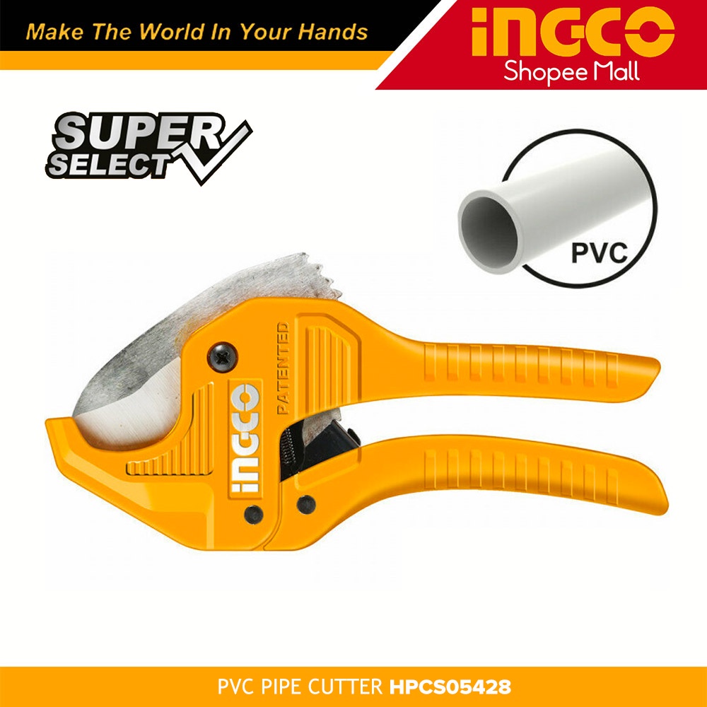 Ingco HPCS05428 PPR PVC Pipe Cutter 3-42mm with Automatic Opening Mode ...