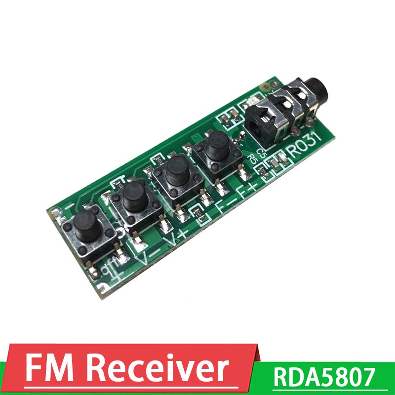stereo FM radio module FM receiver module RDA5807 76MHz~108MHz DC 3V-12V Output: can drive ...
