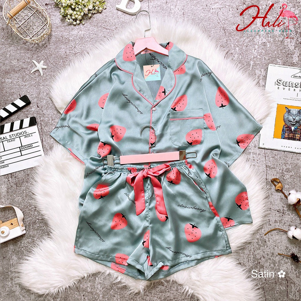 Satin Silk bat wing pajamas (3 colors) | Shopee Philippines