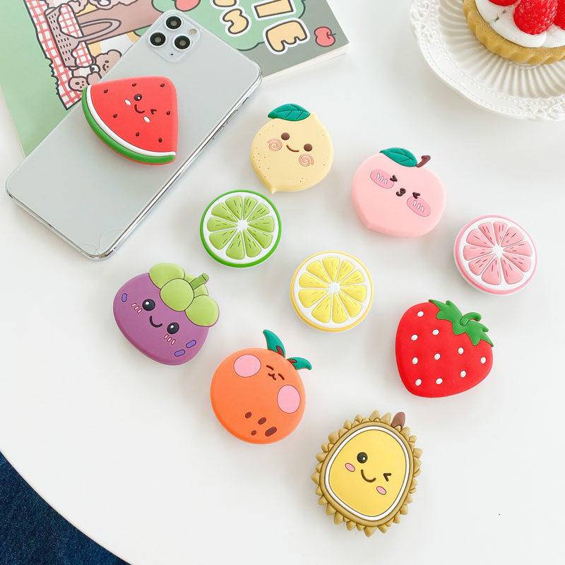 Universal Cartoon Fruit Airbag Phone Bracket Cute Animal Finger Holder ...