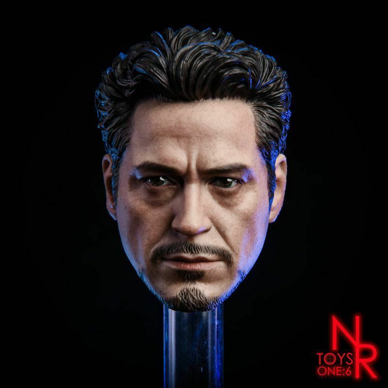 1/6 Avengers 3 Iron Man Tony Stark Head Sculpt Head Model Toys F 12 ...