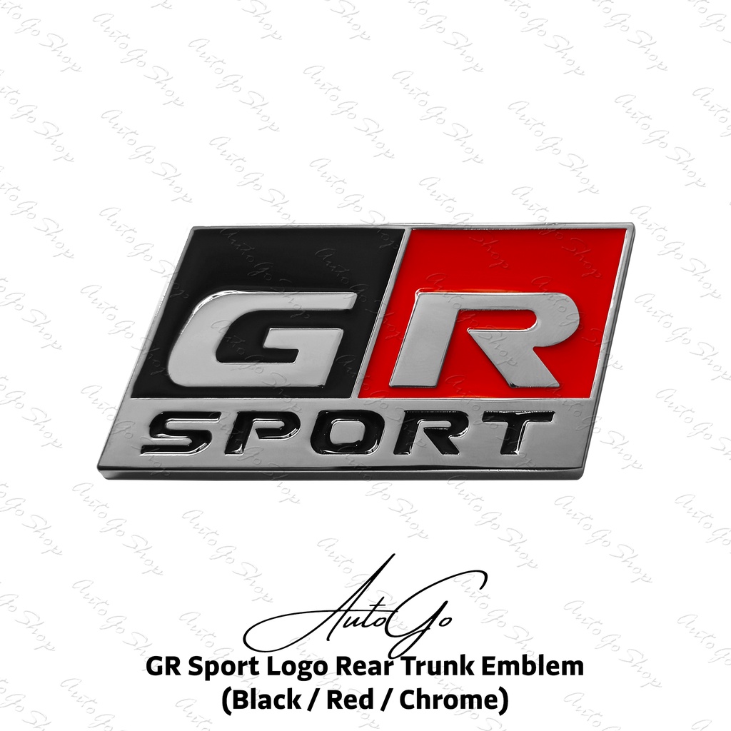 GR Sport Logo Rear Trunk Emblem (Black / Red / Chrome) | Shopee Philippines