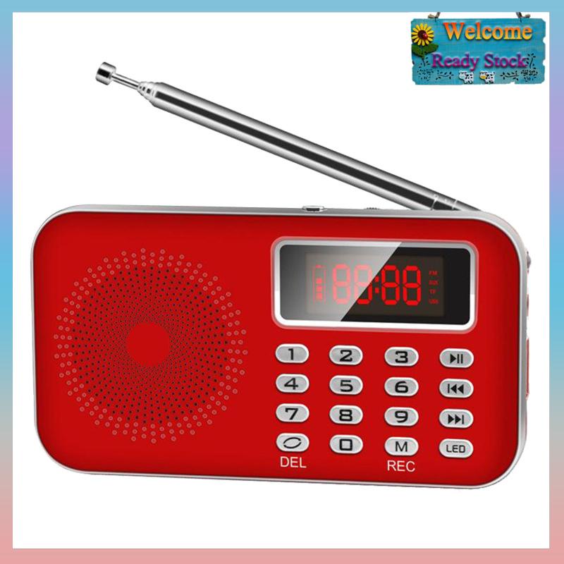 Small Portable AM FM Digital Radio with LED Flashlight, TF Card/USB MP3 ...