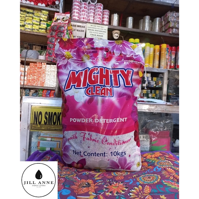 MIGHTY CLEAN Detergent Powder w/ Fabric Conditioner 10 Kilos | Shopee ...
