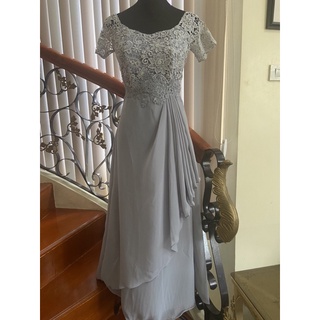 Silver Gray Mother of the Bride Dress/ Principal Sponsor/ Secondary Sponsor Gown/ Pang Ninang ...