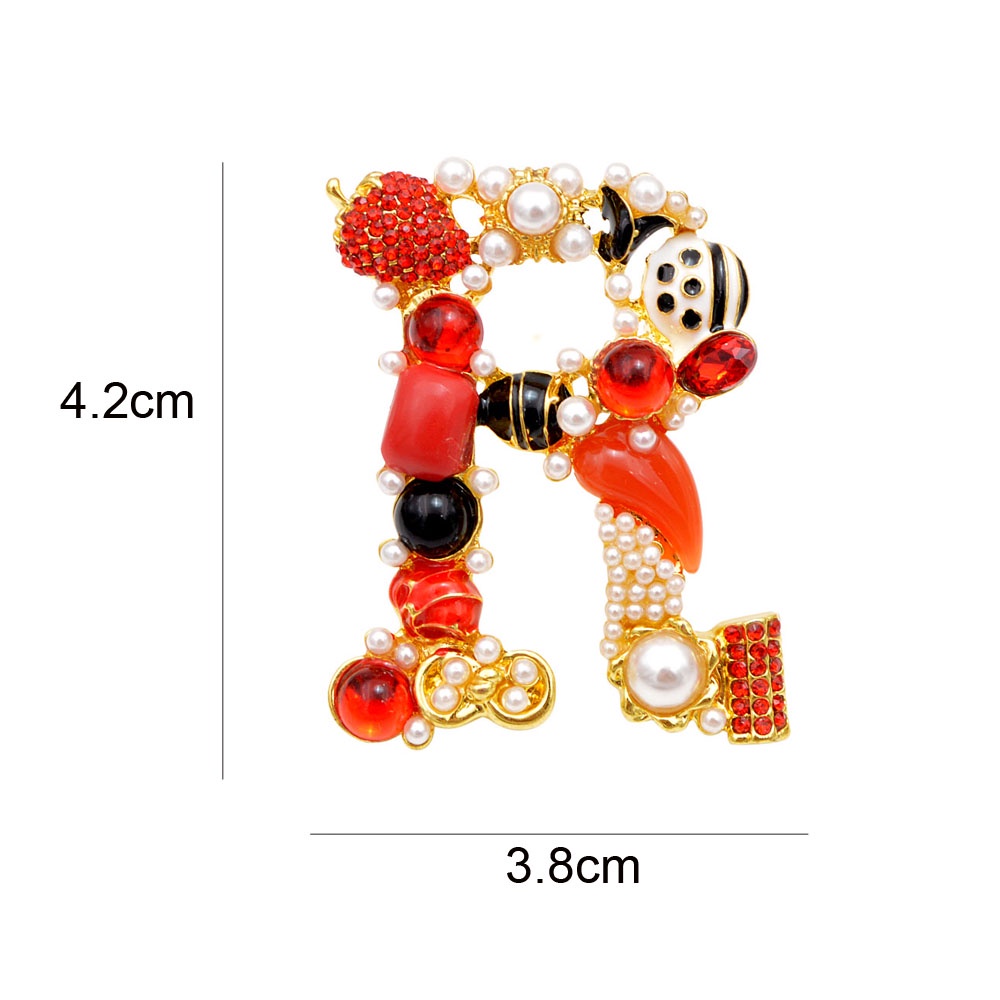 Baroque Style Pearl Rhinestone Letter Brooch Alphabet Brooches for ...