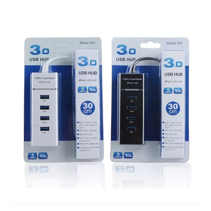 High Speed mini 4 Ports USB 3.0 HUB White Black 1.2M and Type-c usb hub ...