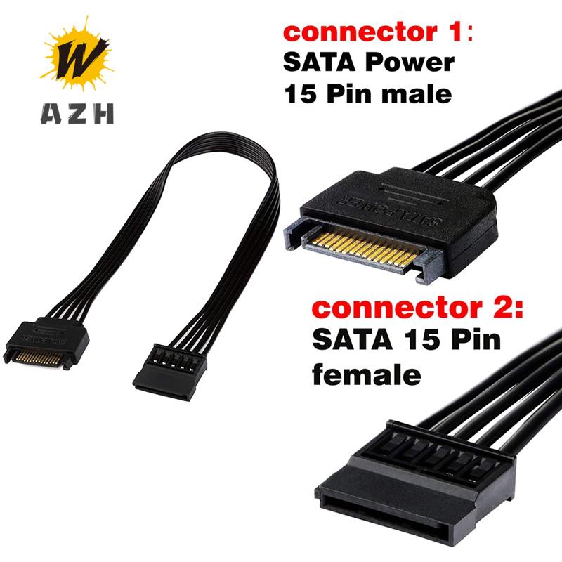 SATA Power Extension Cable,15 Pin SATA Male to Female Extender Power ...