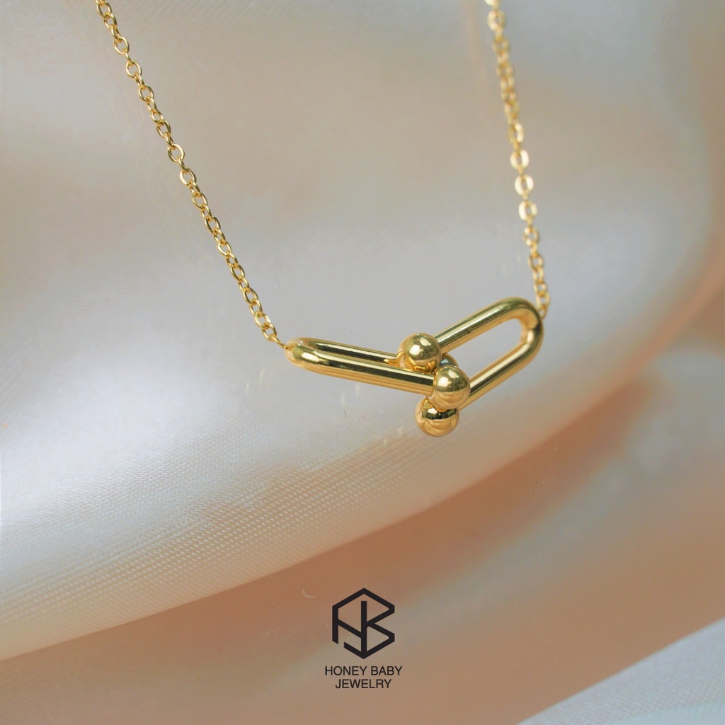 HB Jewelry MILENA Gold Plated Double Buckle Pendant Chain Necklace Fashion Accessories XL00260 ...