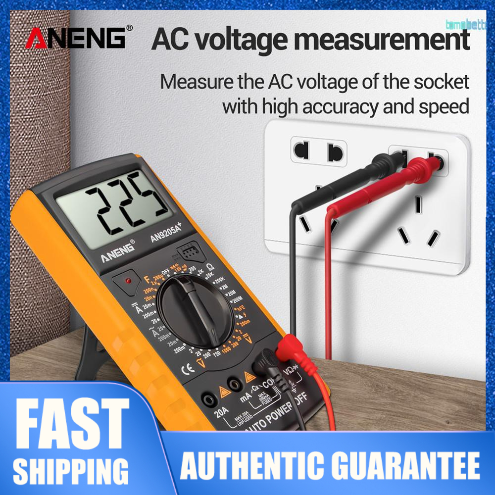 ANENG AN9205A+ Digital Multimeter 3 1/2 LCD Display 1999 Count Manual Range Universal Meter AC ...
