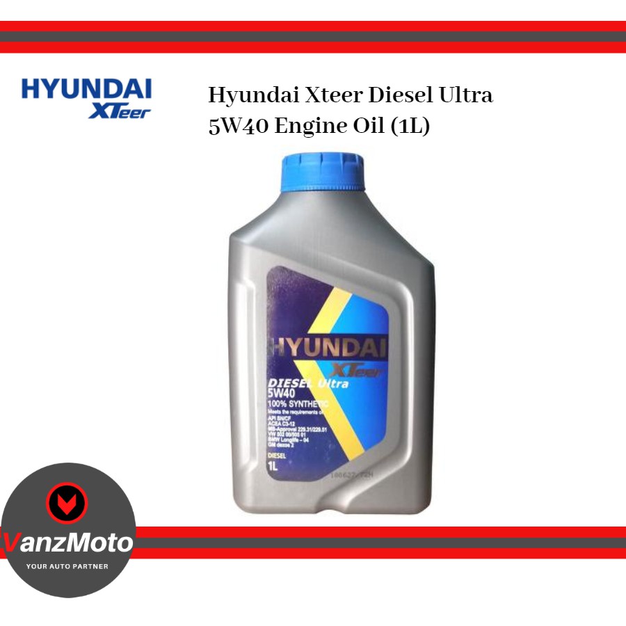 Hyundai XTeer Diesel Ultra 5W-40 Fully Synthetic Motor Oil 1L ( 1 Liter ...