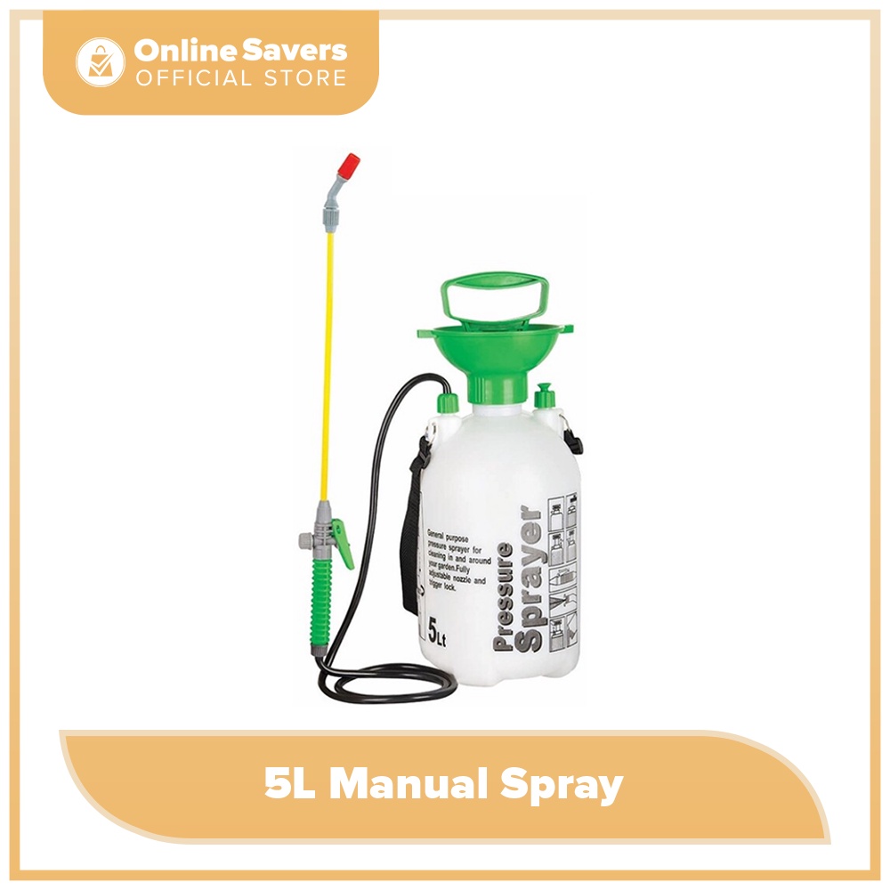 Onlinesavers 5L Manual Spray Pressure Sprayer Bottle | Shopee Philippines
