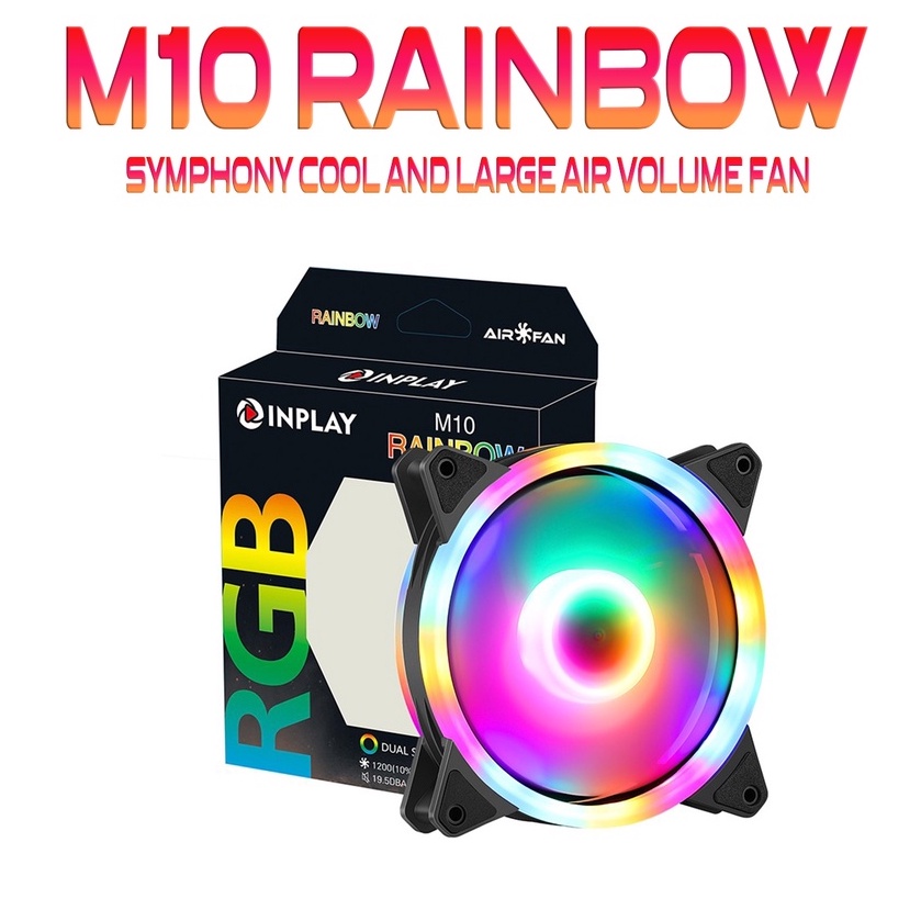 INPLAY FAN M10 rainbow RGB 120mm 12v, 4-pin MOLEX Connector combo ...