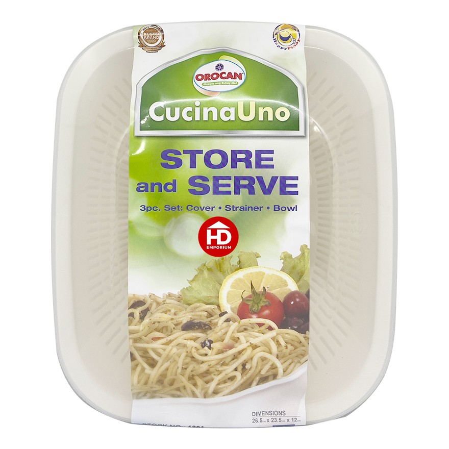Orocan Cucina Uno Store & Serve Rectangular #1201 strainer and bowl ...
