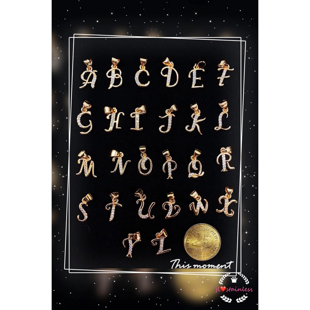 [JL♥️Stainless] letters Bangkok Gold plated Pendant Only | Shopee ...
