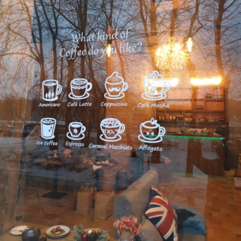 Tea Coffee Shop Sticker Cafes Ice Cream Bread Cake Wall decal | Shopee ...