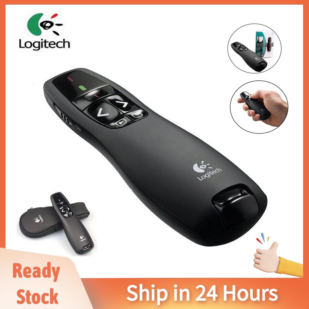 Ori Logitech R400 Wireless Presenter Red Laser Pointer 2.4GHz Remote Control PPT USB ...