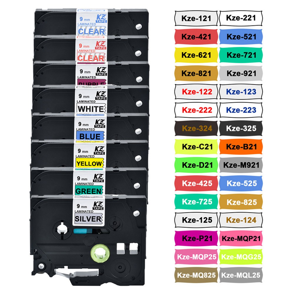 5Packs TZe 221 Label Tapes Compatible Laminated Brother Tape tz221 ...
