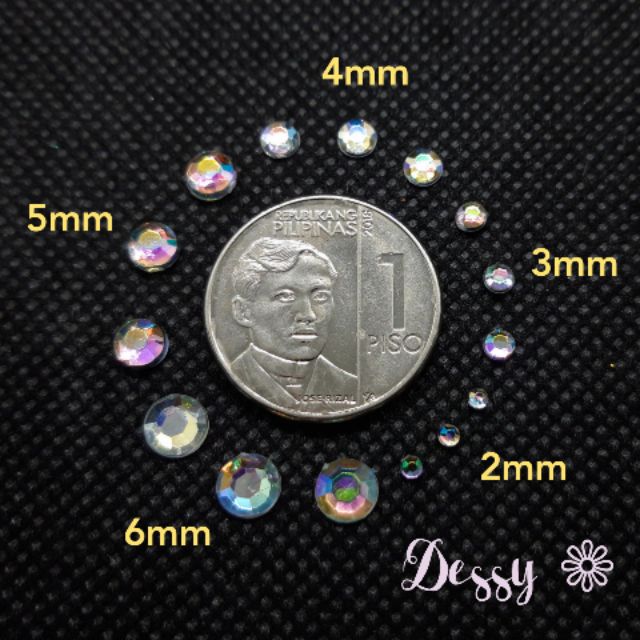 2mm/3mm/4mm/5mm/6mm Rhinestones - Crystal AB - 100 pcs | Shopee Philippines