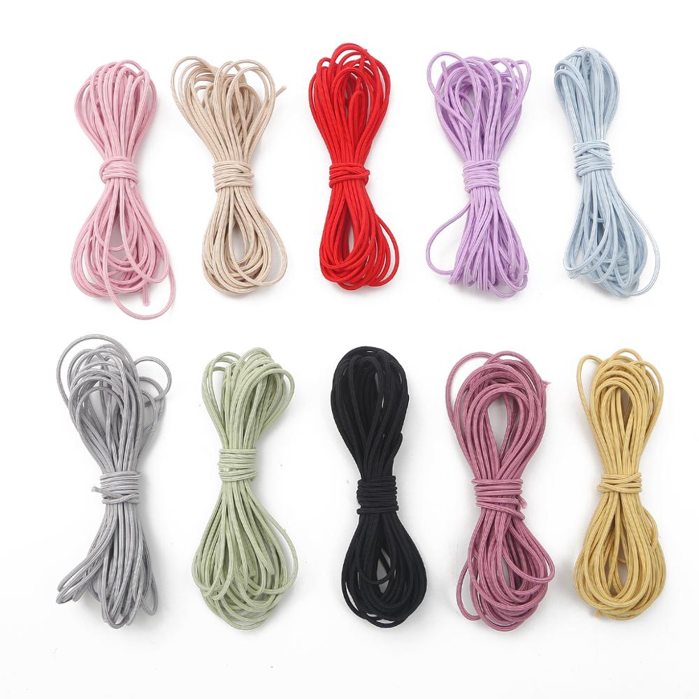 5Meter 2mm Colorful High-Quality Round Elastic Band Round Elastic Rope ...