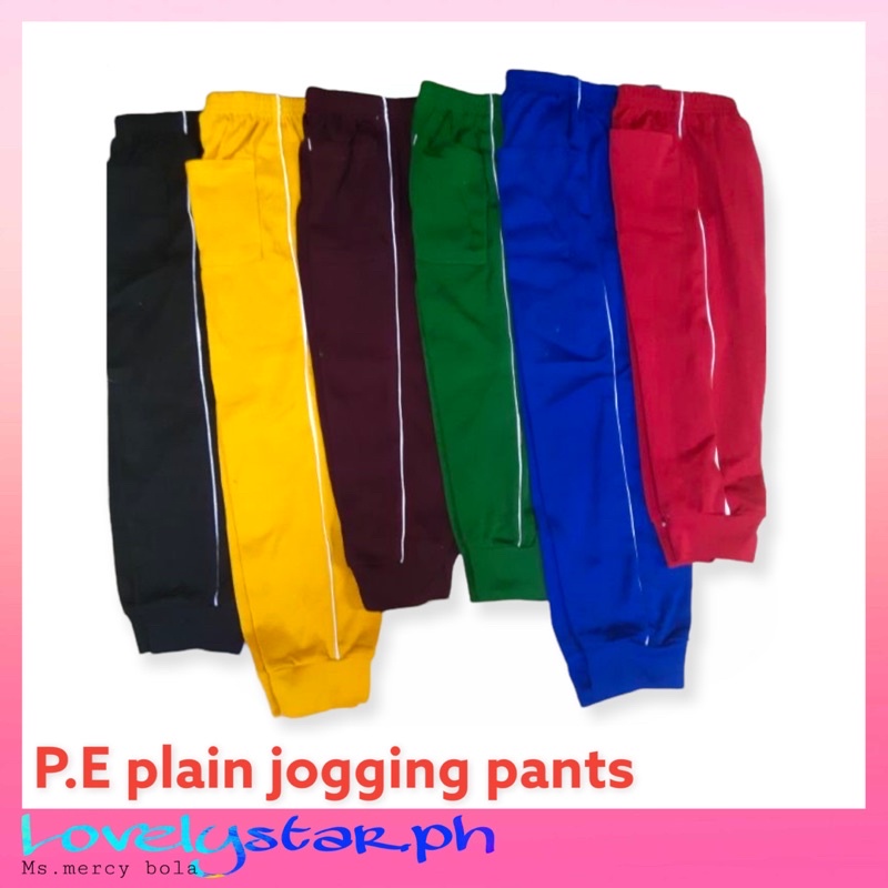 unisex plain pang p.e jogging pants kids | Shopee Philippines