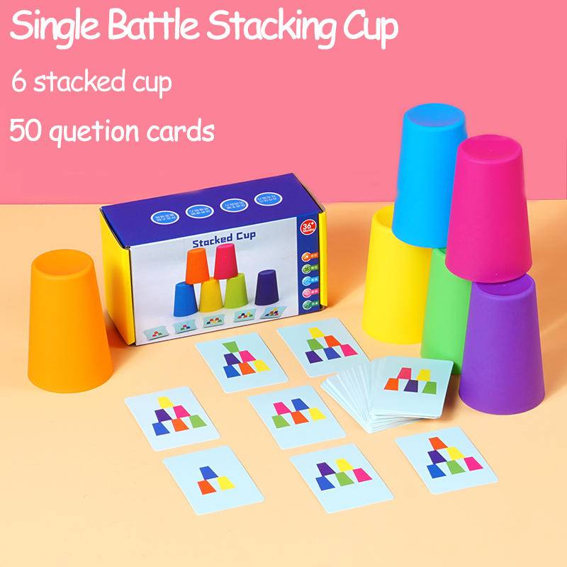 Stacked Cup Battle Stacking Cups Color Cognition Quick Stacks Cups ...