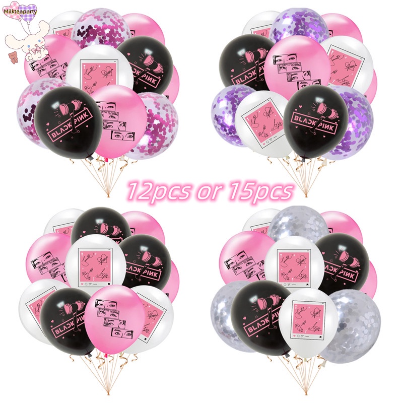 15pcs Blackpink Balloons Party Decorations Set Confetti Latex Balloon ...