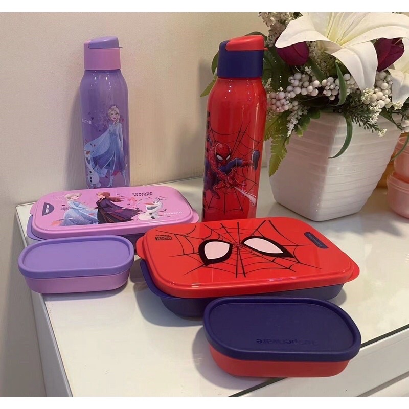 Tupperware Disney Frozen /Tupperware Marvel Spider man (Lunch Box ...