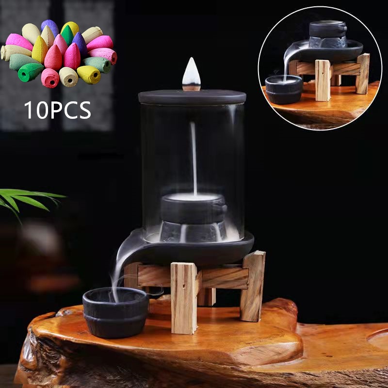 【IB】Windproof Backflow Insenso Burner Desktop Lucky Peaceful Ornaments ...