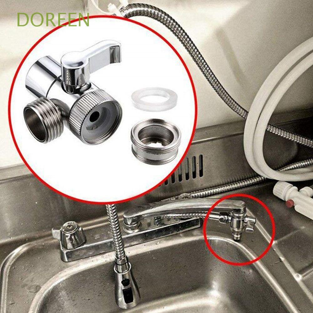 DOREEN 3 Way Tee Faucets Water Separator Switch Water Tap Connector ...