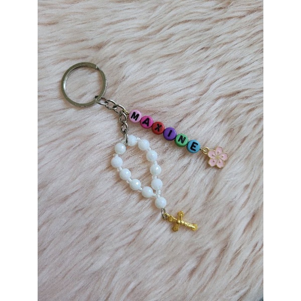 Personalized Keychain with Mini Rosary/ Give Aways/ Souveniers ...