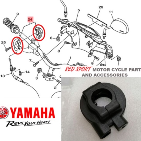 THROTTLE CLAM / HOUSING for Mio Sporty / amore / soul carb type YAMAHA ...