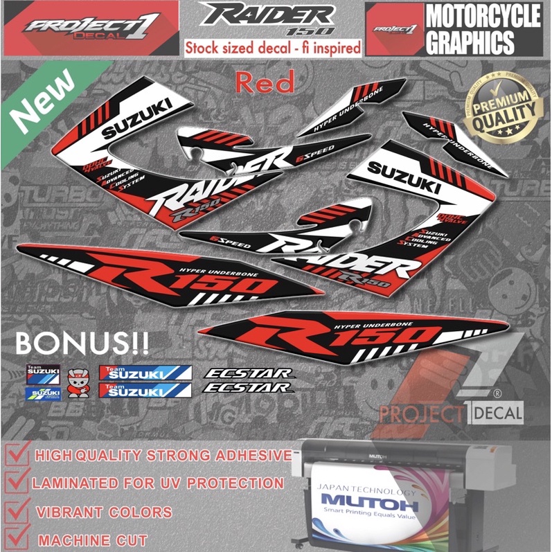 Raider 150 carb stock sized decals | Shopee Philippines