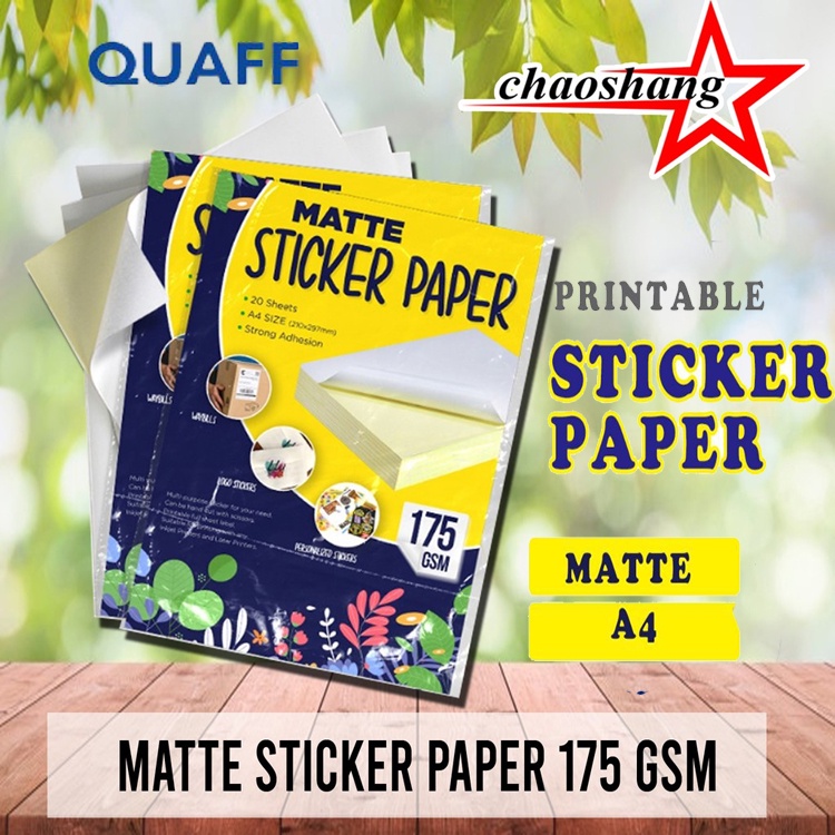 QUAFF MATTE STICKER A4 175gsm 20sheets | Shopee Philippines