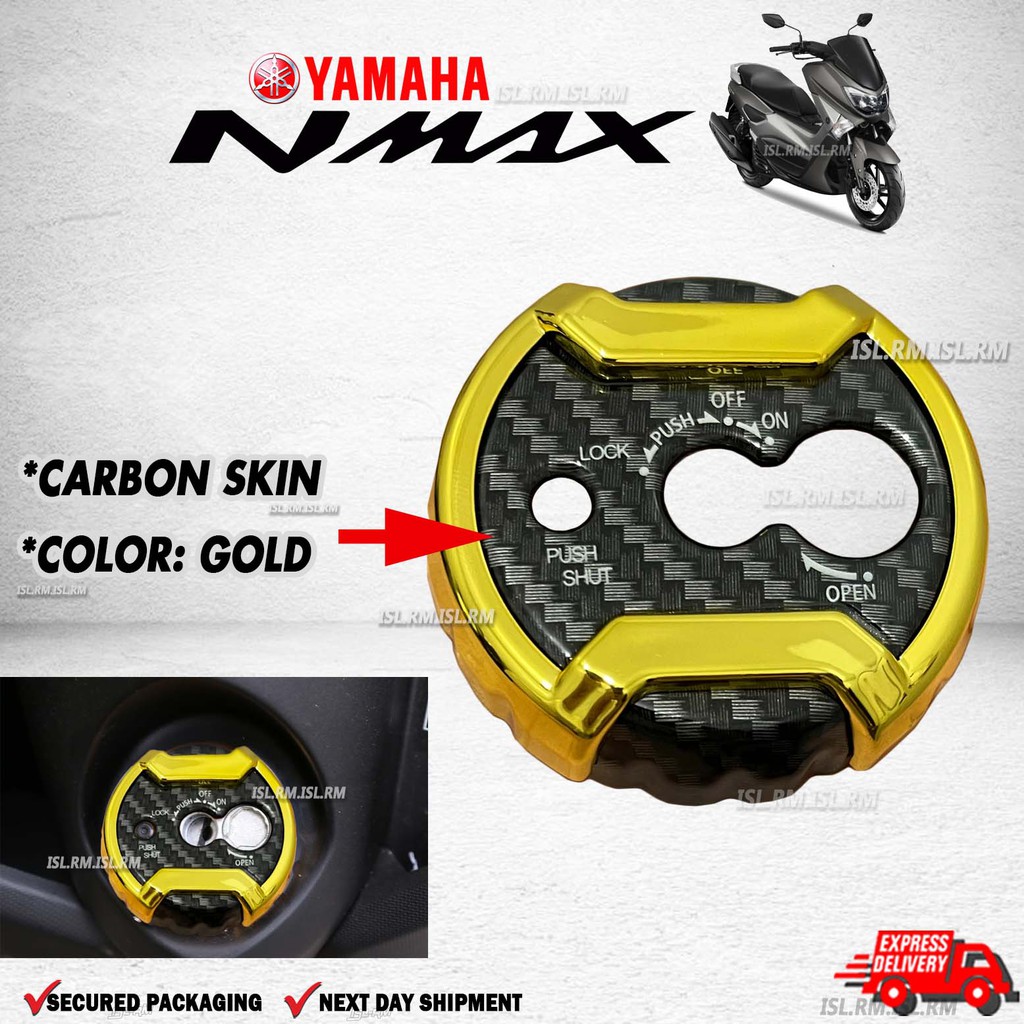 Yamaha NMAX V1 key cover garnish carbon gold plug and play | Shopee ...